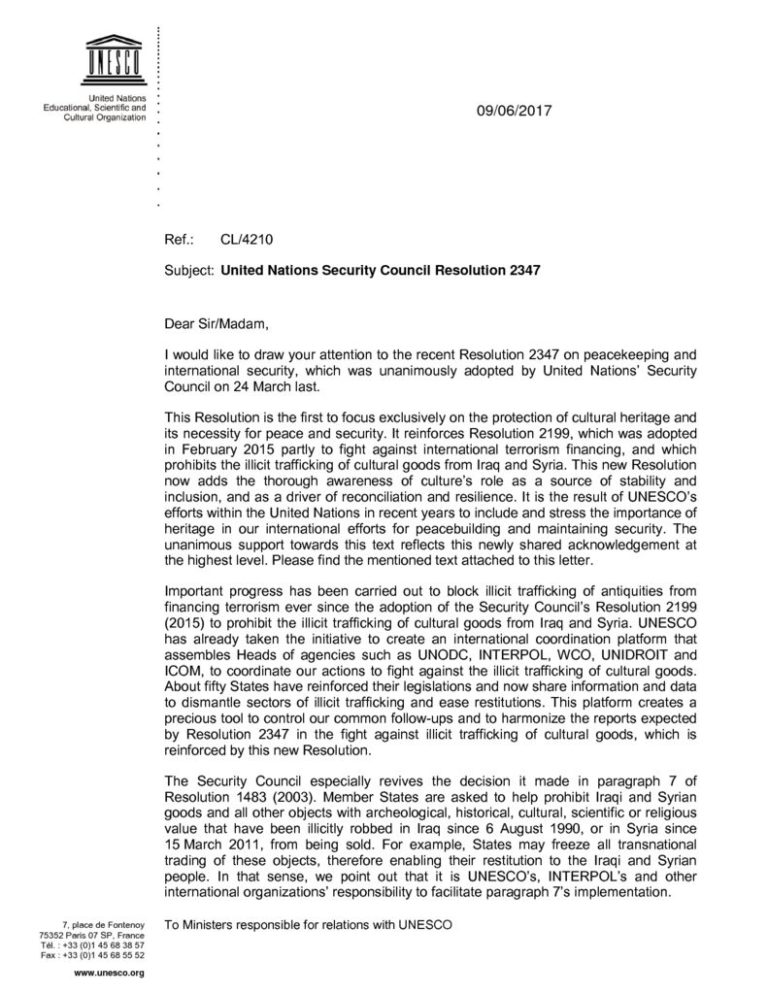 UNSC Resolution 2347 - Digital Library of the Middle East